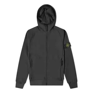 Stone Island Light Soft Shell Hooded Jacket - Black