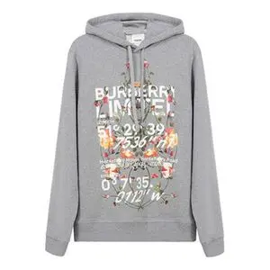 Burberry Printed Pullover Hoodie - Grey