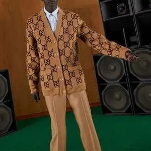 Gucci Reversible Wool Knit Cardigan