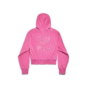 Balenciaga Bb Motel Zip-up Hoodie - Dark Pink