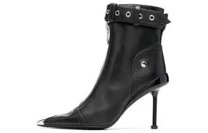 Alexander McQueen Leather Zip Up Ankle Boots