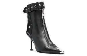 Alexander McQueen Leather Zip Up Ankle Boots