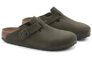 BIRKENSTOCK Boston Suede Leather Clogs