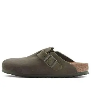 BIRKENSTOCK Boston Suede Leather Clogs - Green