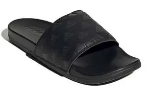 Adidas Adilette Comfort Slide With Repeat Logo Detailing - Carbon/core Black