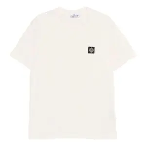Stone Island Stone Island 2100027 60/2 Slim-fit Compass Patch T-shirt 'ivory' Ivory