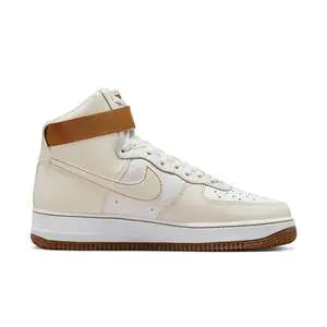 Nike Force 1 High '07 Lv8 Emb Inspected Swoosh Sneakers - White/brown