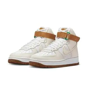Nike Force 1 High '07 Lv8 Emb Inspected Swoosh Sneakers - White/brown
