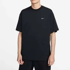 Nike Solo Swoosh T-shirt Printing Logo Solid Color Round Neck Short Sleeve - Black