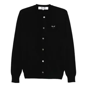 Play Comme Des Garcon Heart Emblem Cardigan - Black