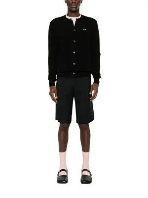 Play Comme Des Garcon Heart Emblem Cardigan - Black