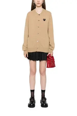 Play Comme Des Garcon Emblem Cardigan - Beige