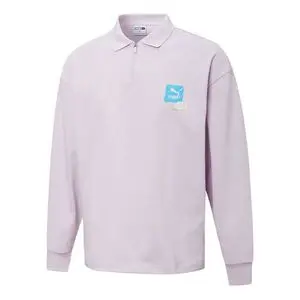 PUMA Graphic Print Quarter Zip Long Sleeve Shirt