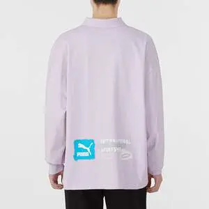 PUMA Graphic Print Quarter Zip Long Sleeve Shirt