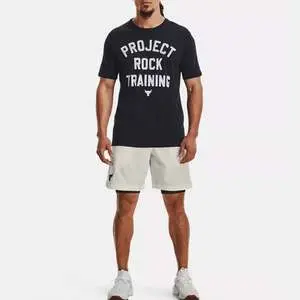 Under Armour Project Rock Training T-shirt 'black - Black/white