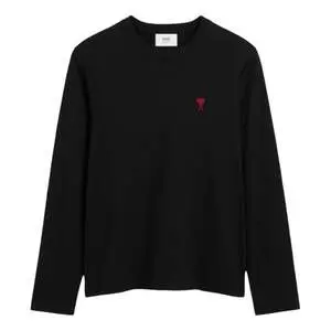 AMI Paris Small Heart Logo Long Sleeve T-shirt - Black