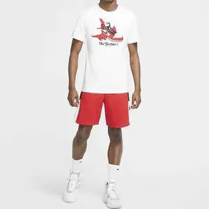 JORDAN Chicago Red Basketball Printing Short Sleeve
