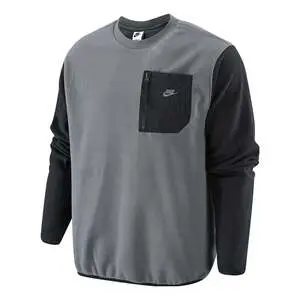 Nike Pocket Zipper Splicing Warm Cotton-padded Hoodie - Black