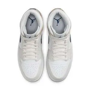 JORDAN 1 Mid "white Khaki Blue Void" Sneakers - White/blue/black