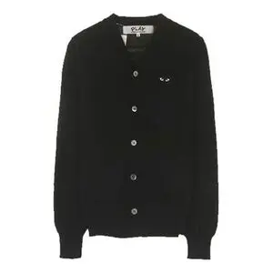 Play Comme Des Garcon Emblem Cardigan - Black