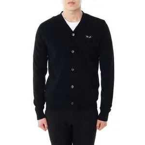 Play Comme Des Garcon Emblem Cardigan - Black