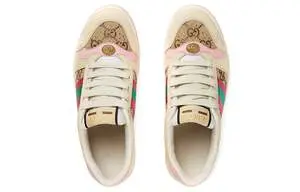 Gucci Screener Gg Low-top Sneakers - Beige/ebony