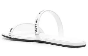 Balenciaga Round Toe Sandals With Logo Detailing
