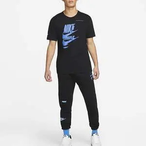 Nike Chest Creative Printing Short Sleeve Black T-shirt