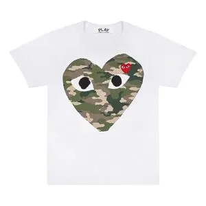 Play Comme Des Garcon Camouflage Heart Short Sleeve Tee