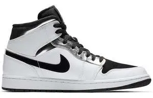 JORDAN 1 Mid Sneakers - White/black/silver
