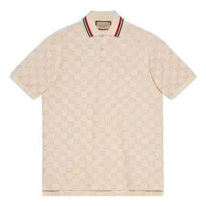 Gucci Gucci Cotton Piquet Polo With Gg 'ivory' Ivory