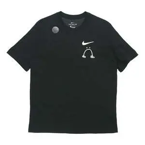 Nike Smiling Face Casual Short Sleeve T-shirt - Black