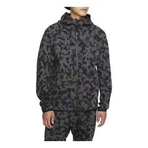 Nike Tech Fleece Hooded Jacket Aop Camo - Black/grey