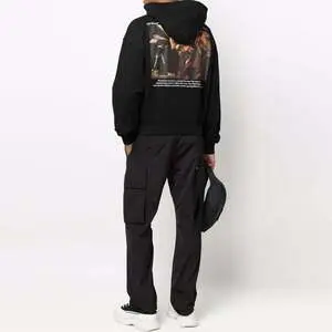 Off-White Black Logo Printed Hoodie - Black/white