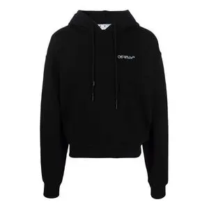 Off-White Black Logo Printed Hoodie - Black/white