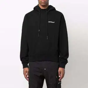 Off-White Black Logo Printed Hoodie