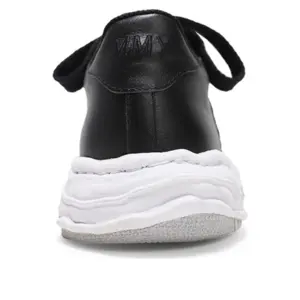 Mihara Yasuhiro Wayne Og Sole Leather Low Top Sneakers - Black/white