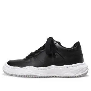 Mihara Yasuhiro Wayne Og Sole Leather Low Top Sneakers - Black/white