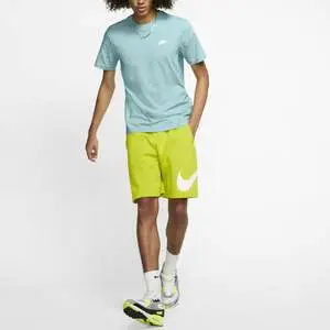 Nike Sportswear Club Embroidered Small Hook Crew Neck Short Sleeve T-shirt Green - Light Green