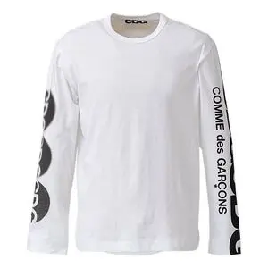 Comme Des Garçons Cdg String Mark Logo Long-sleeve Tee - White