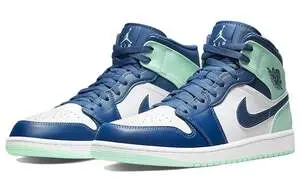 JORDAN 1 Mid Sneakers - Blue/green