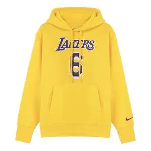 Nike Los Angeles Lakers Lebron James No. 6 Pullover Hoodie - Yellow