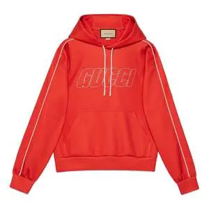 Gucci Neoprene Hooded Sweatshirt - Red