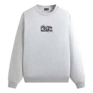 Kith X Batman Bats Vintage Nelson Crewneck - Light Heather Grey