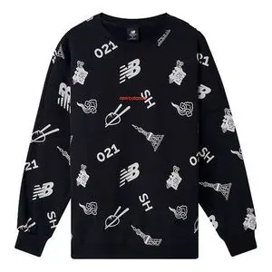 NEW BALANCE All-over Print Crewneck Sweatshirt - Black
