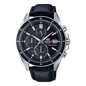 Casio Edifice Sapphire Crystal Solar Powered Analog Watch - Black
