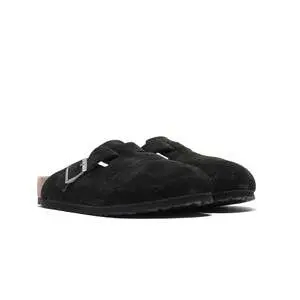 BIRKENSTOCK Boston Suede Clogs - Black