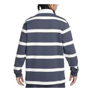 Nike Life Striped Heavyweight Rugby Shirt 'thunder