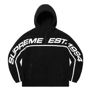 Supreme Polartec Half Zip Hooded Sweatshirt - Black