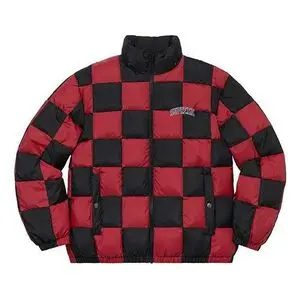 Supreme Checkerboard Puffy Jacket - Red